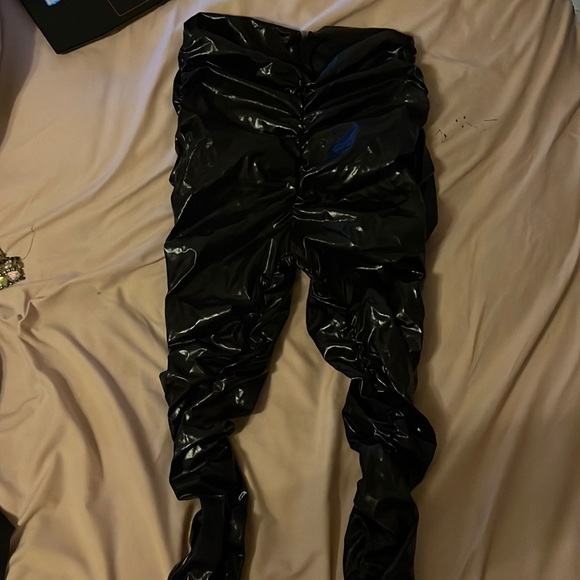 SHEIN | Pants & Jumpsuits | Scrunched Bottom And Butt Leather Pants ...
